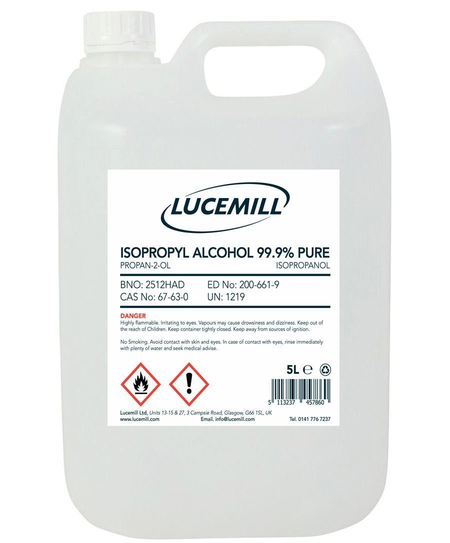 Buy ISOPROPYL ALCOHOL 99.9% PURE IPA in HDPE JERRY CANS & TAMPER PROOF ...