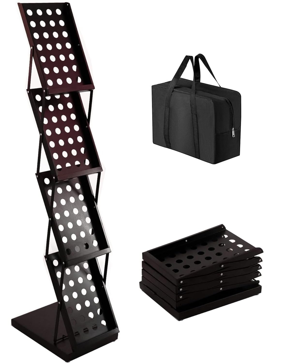 Amazon.com: Otitotem Brochure Display Stand，Foldable Literature Catalog Rack Magazine Floor ...