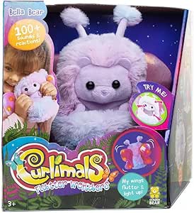 Curlimals Flutter Wonders Bella Bear Teddy Bear, Interactive Cute Plush ...