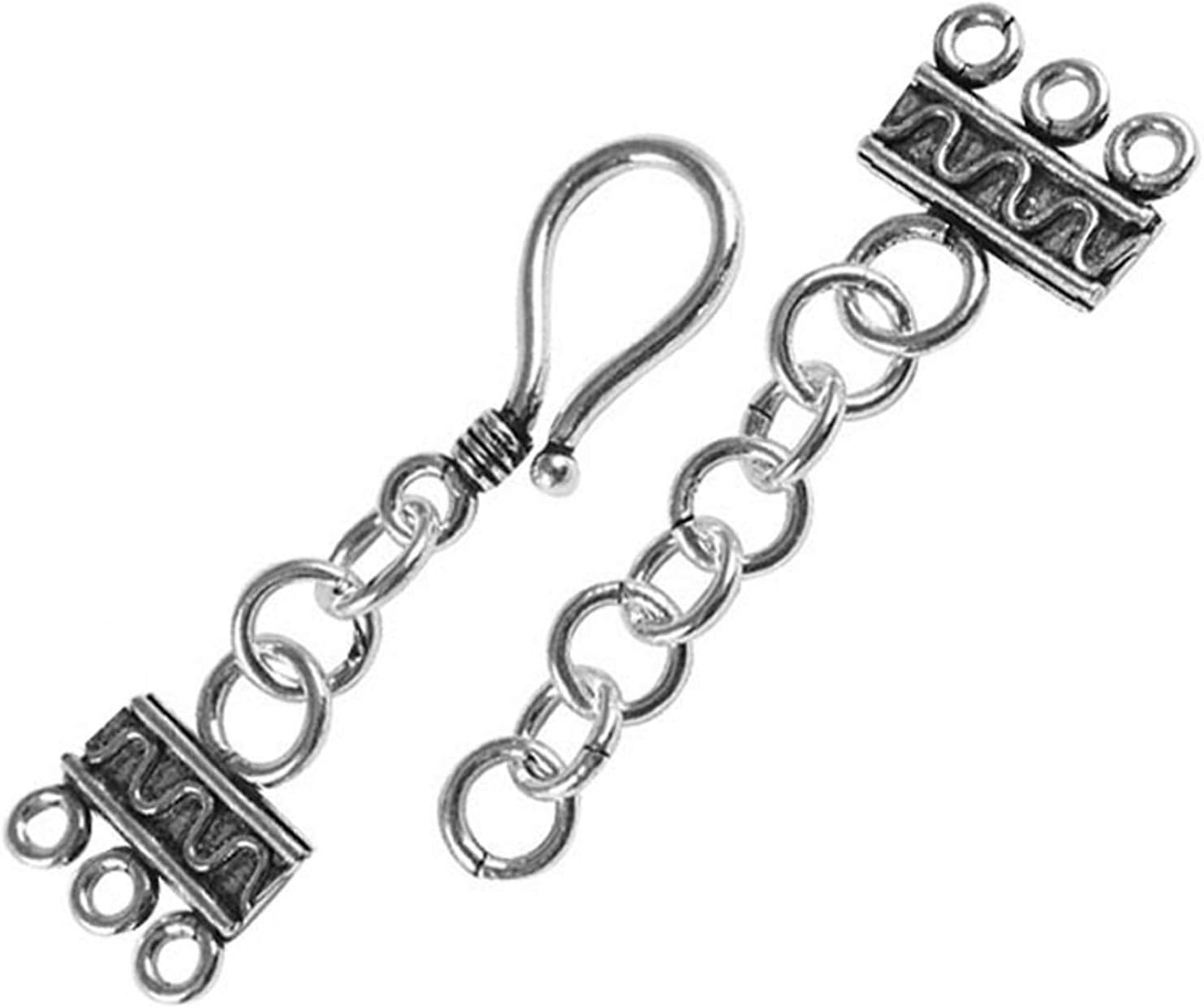 Amazon.com: Silver Overlay Multi Strand Clasp with 3 Holes CSF-179-3H-19MM