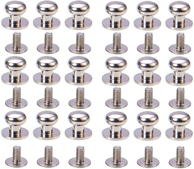 Amazon.com: 50Set Silver Alloy Round Head Button Studs Rivets Screwback ...