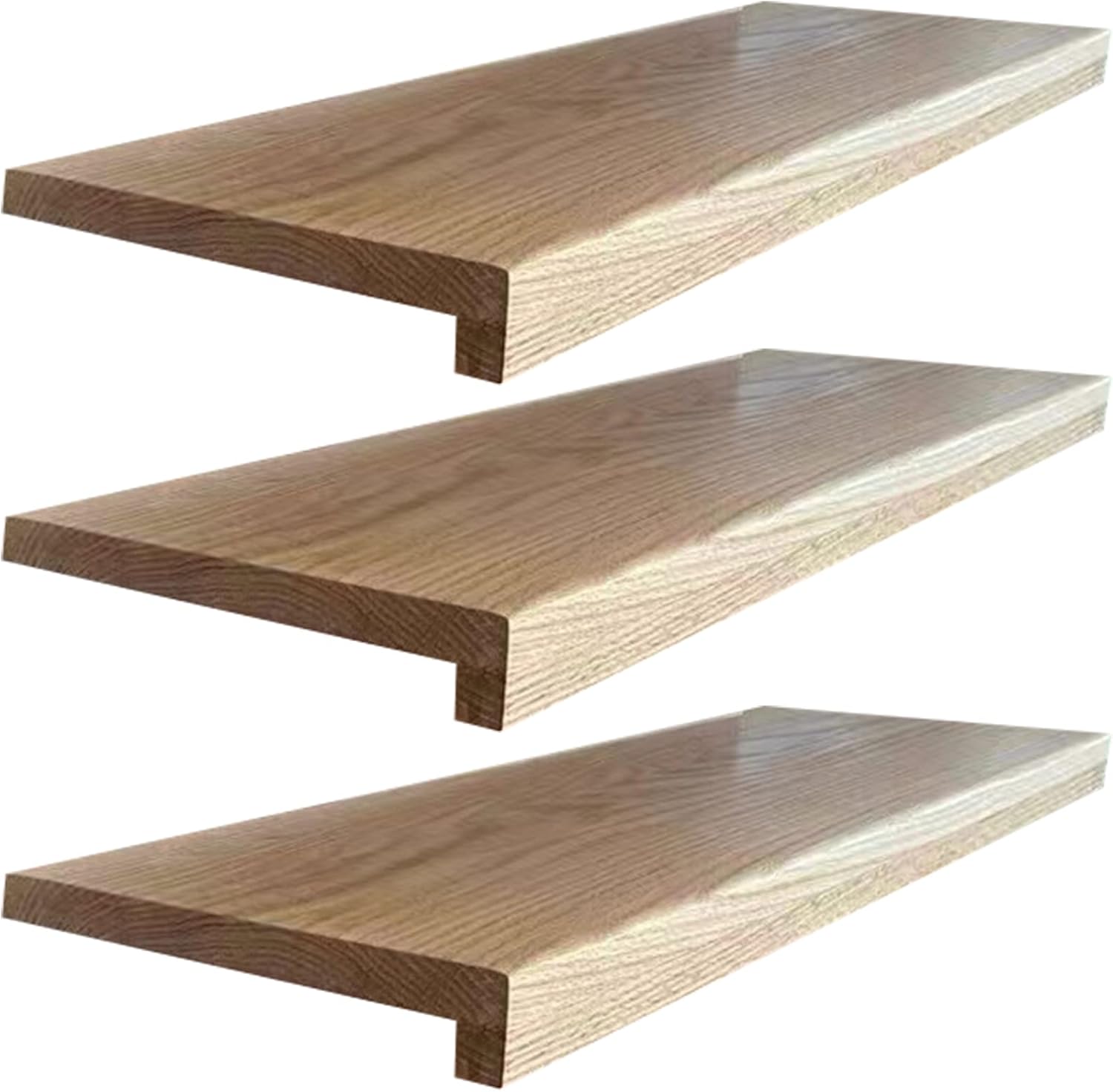Lizipai Customizable Wood Stair Treads and Risers Kit with Oak Finish ...