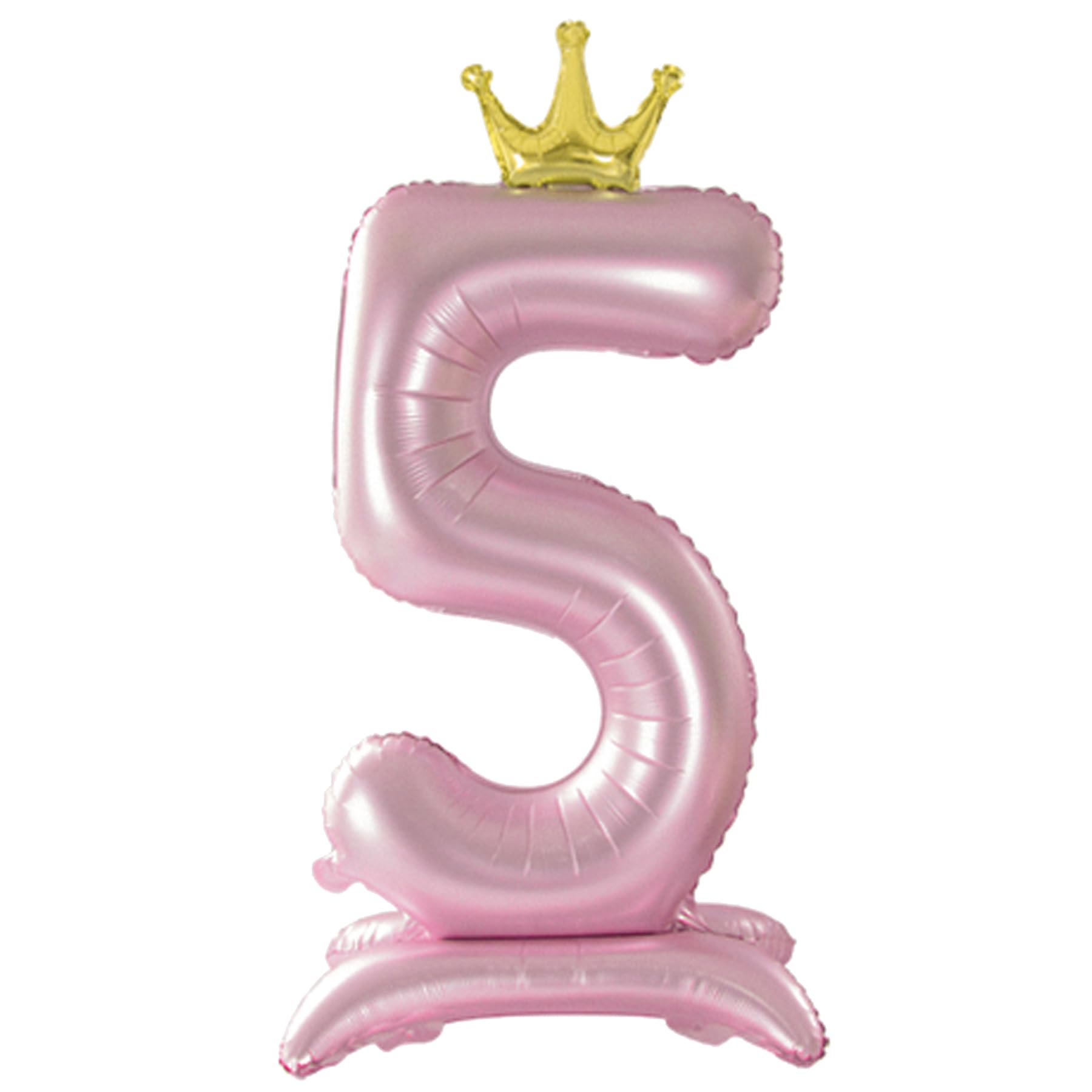 Amazon.com: Tellpet Crown Pink Number 5 Balloon with Base For Girls 5th ...