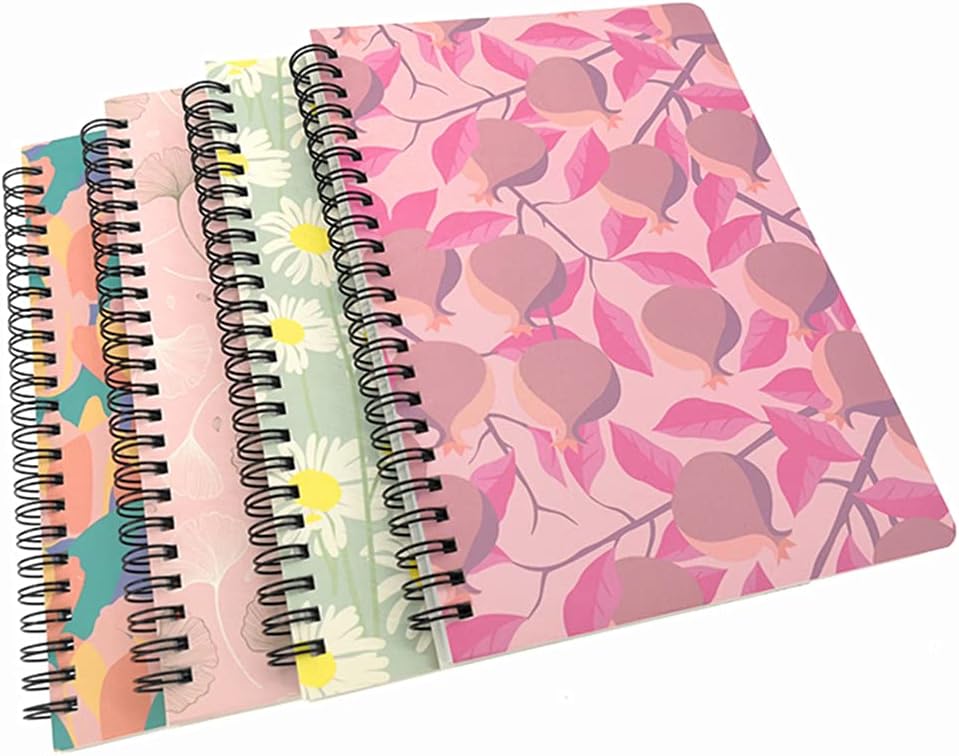 Amazon.com : ALIMITOPIA 4 Pack A5 Spiral Notebook Journal,Wirebound ...