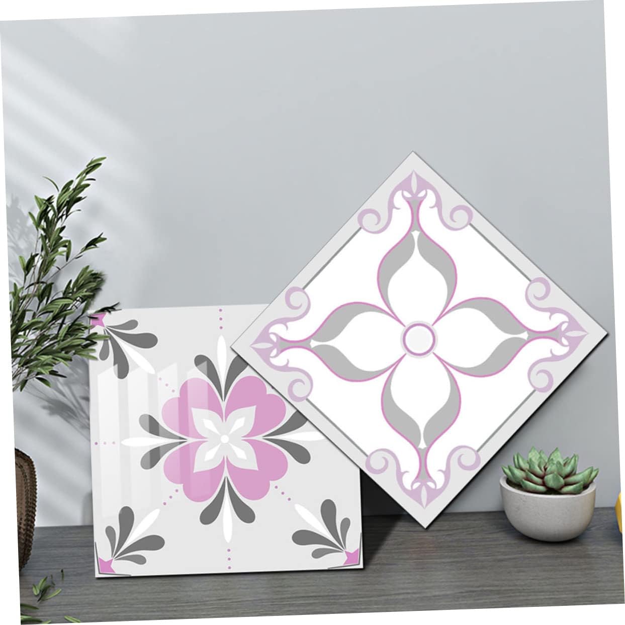 Housoutil 20 Pcs Pink Tiles Decals for Furniture Home Goods Decor Light ...