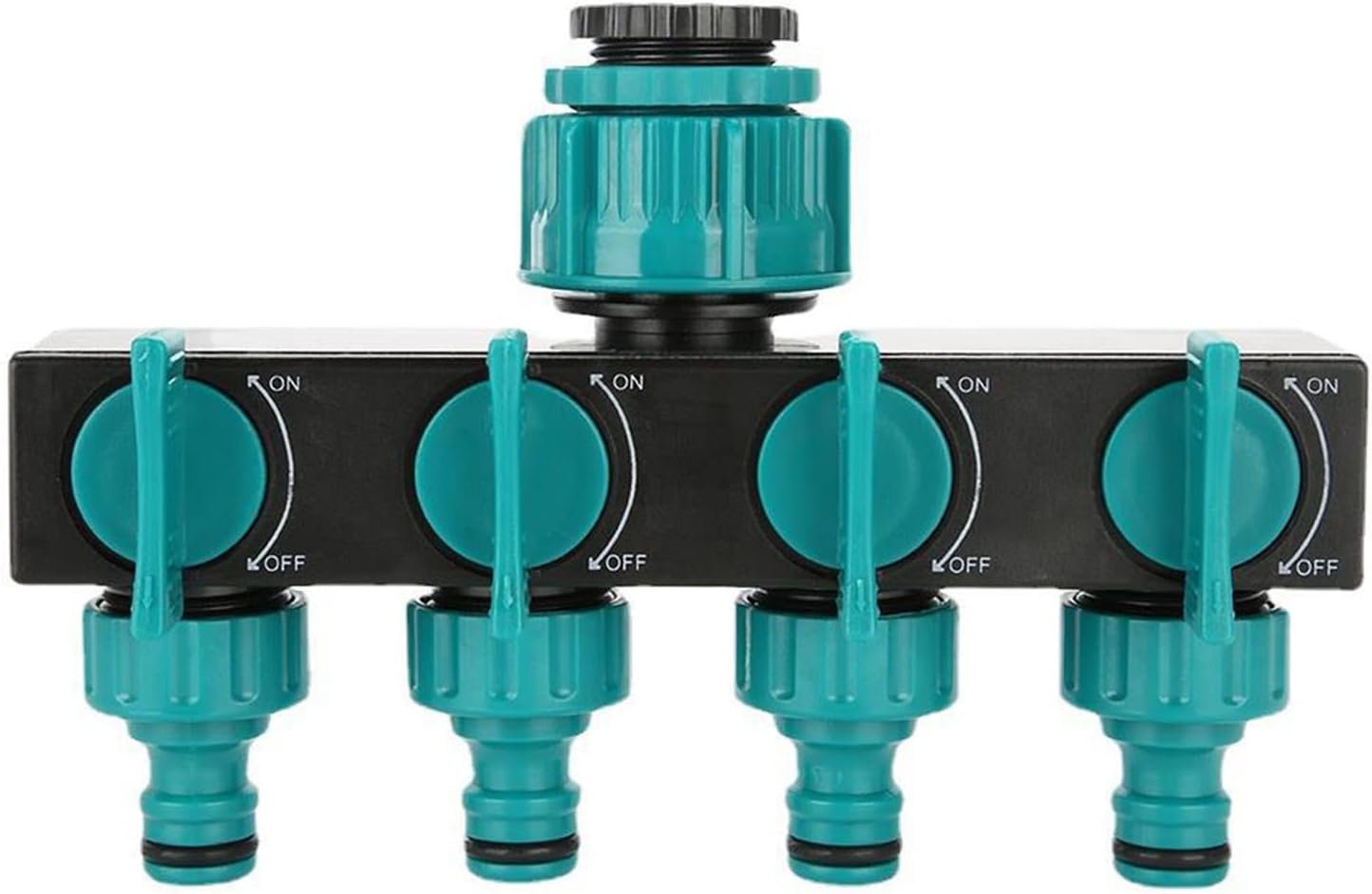 Amazon.com: 4 Way Water Splitter Nipple Thread Outlets Universal Inlet ...