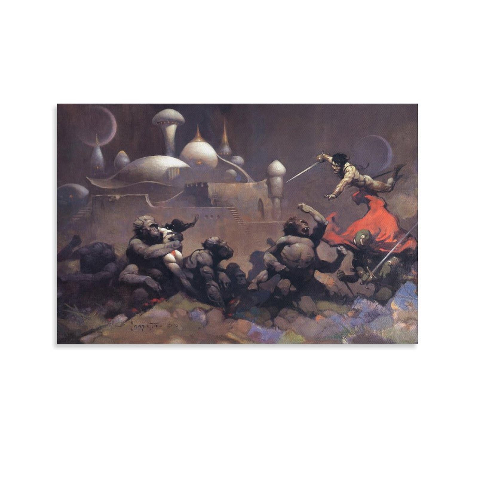 Amazon.com: Frank Frazetta Art Print Poster The Savage Apes of Mars ...