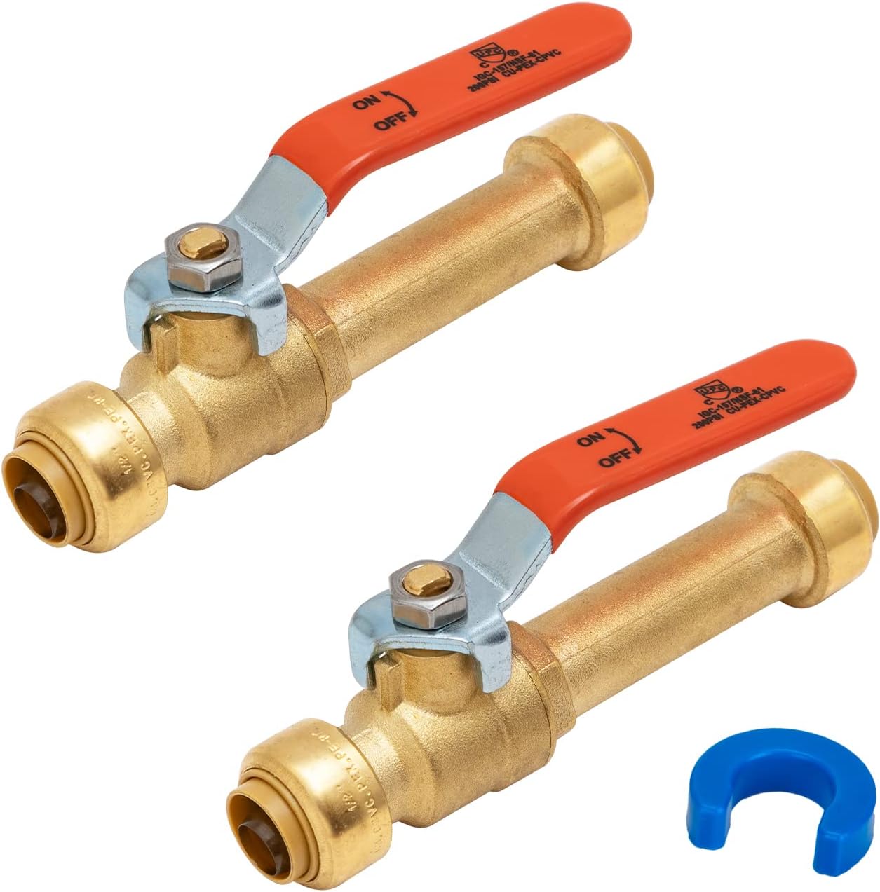 Amazon.com: 1 Piece XFITTING 1/2" Push Fit Slip Ball Valve, Full Port ...