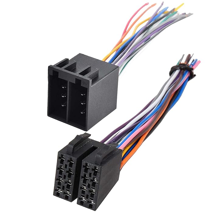 Buy RED WOLF 16 Pin Male & Female Radio ISO Wire Harness Adapter for ...