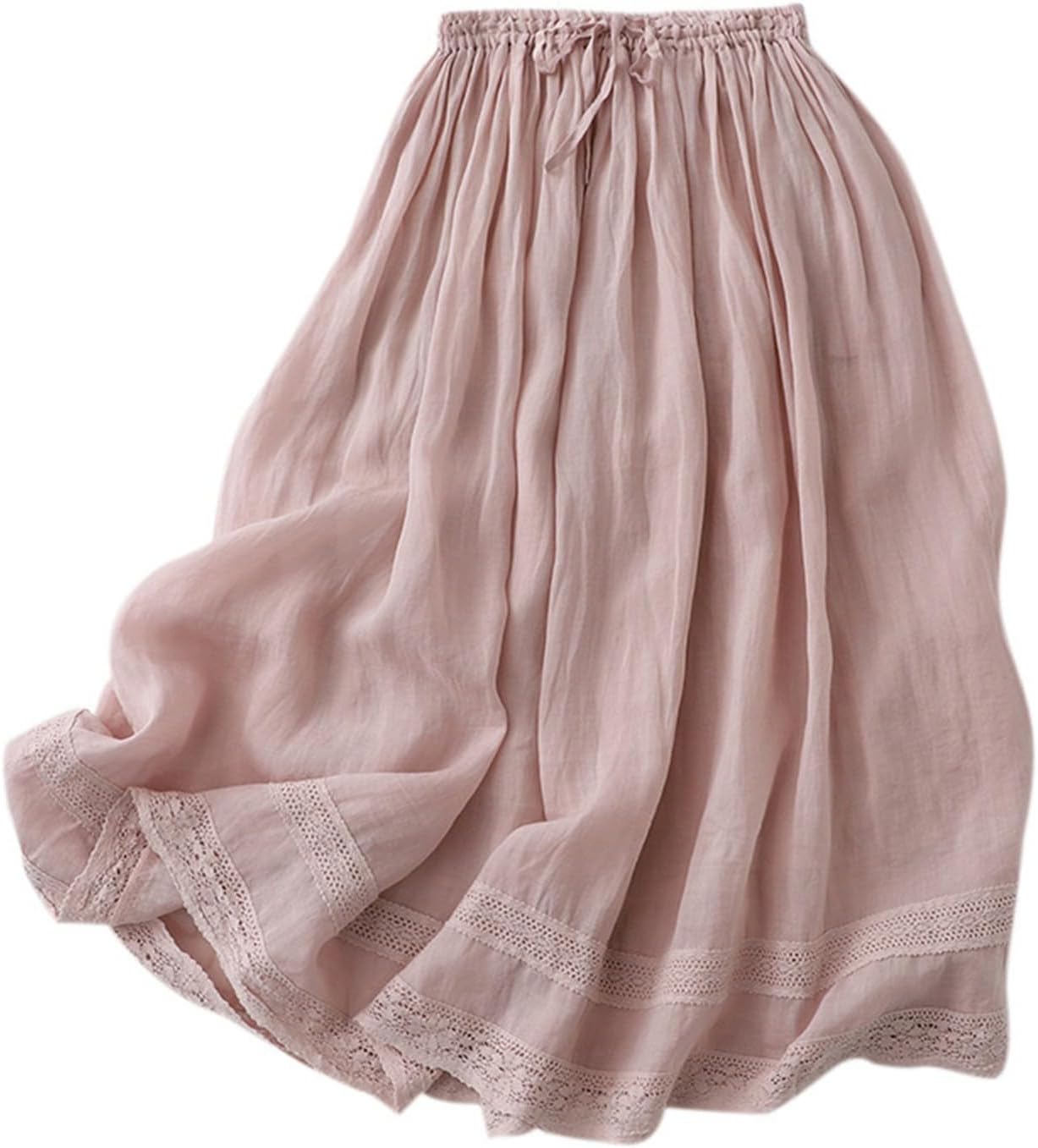 Jupe longue double couche pour femme avec taille élastique et poches d ...