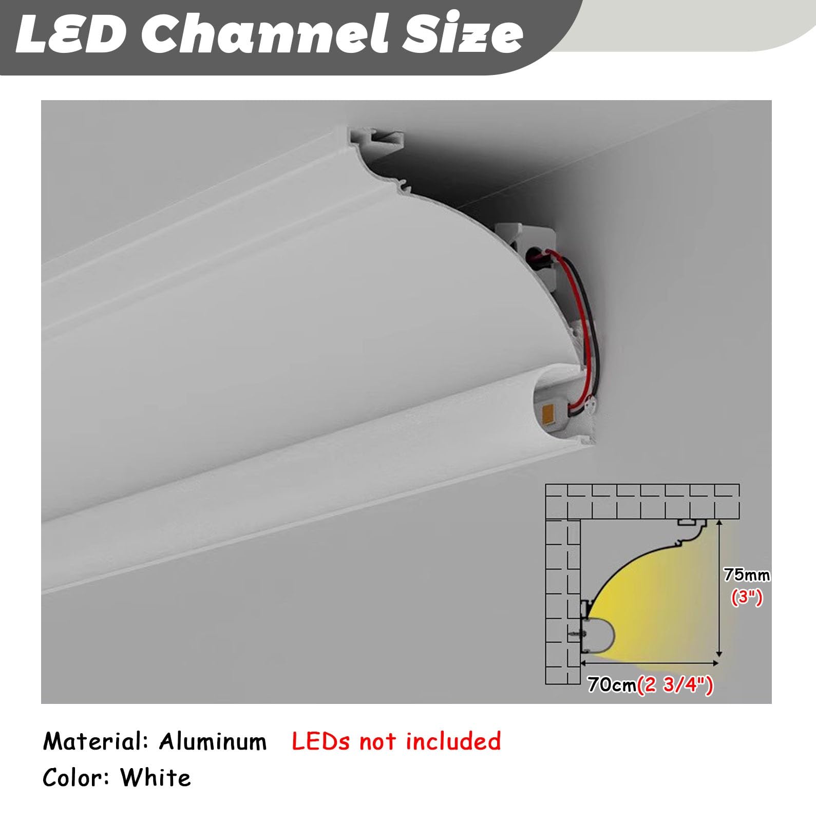 Crown Moulding Led Light Cover Diffuser, Crown Molding Ceiling Decor ...