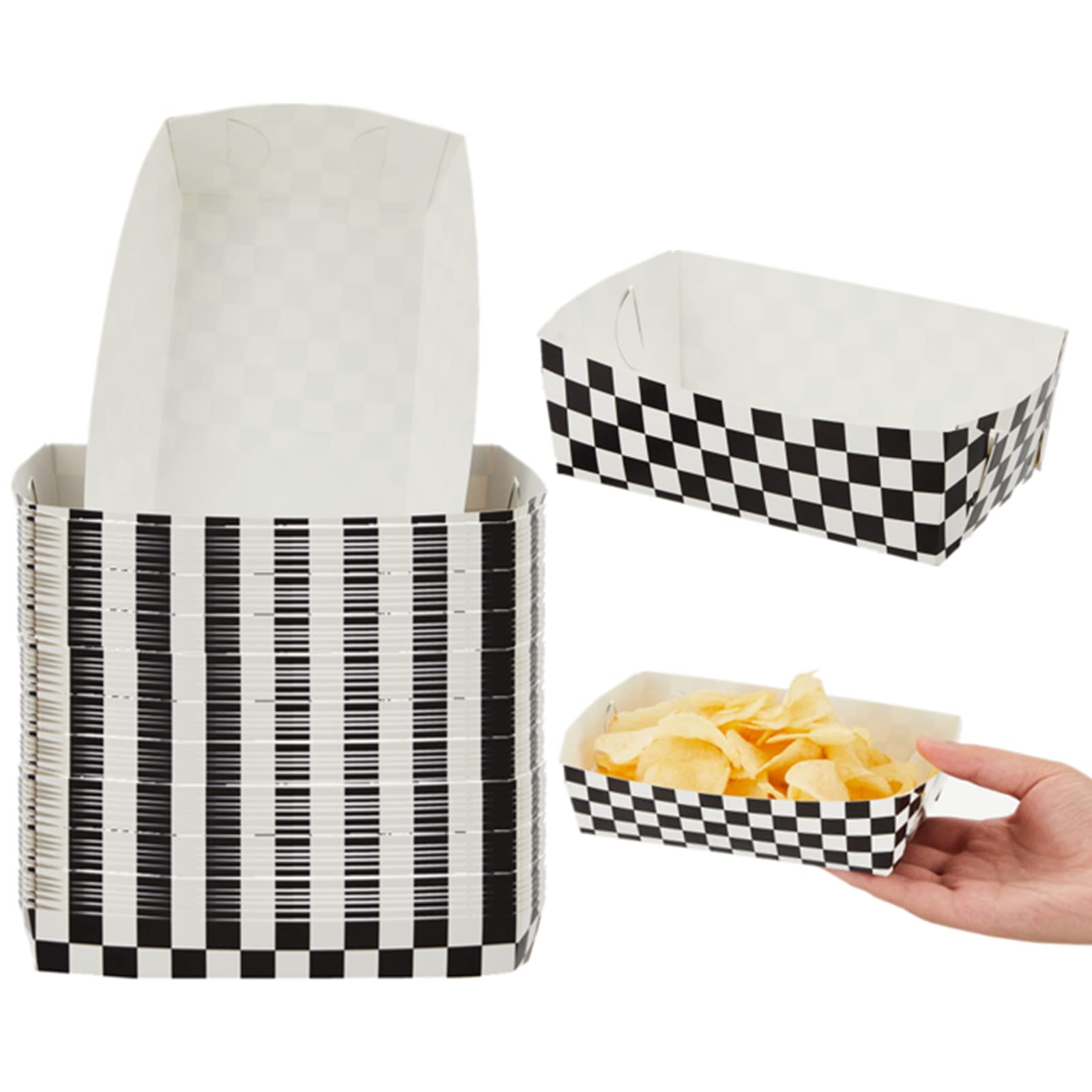 100 Pieces Checkered Paper Food Trays 2 Lb Race Car | Desertcart Sri Lanka