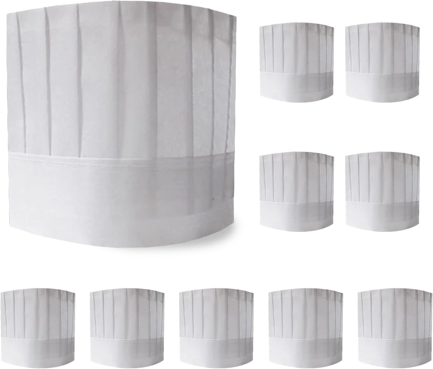 GMHLLES 10 PCS Chef Hat Chefs Hat Chef Hats Disposable Chef Hat 9 Inch ...