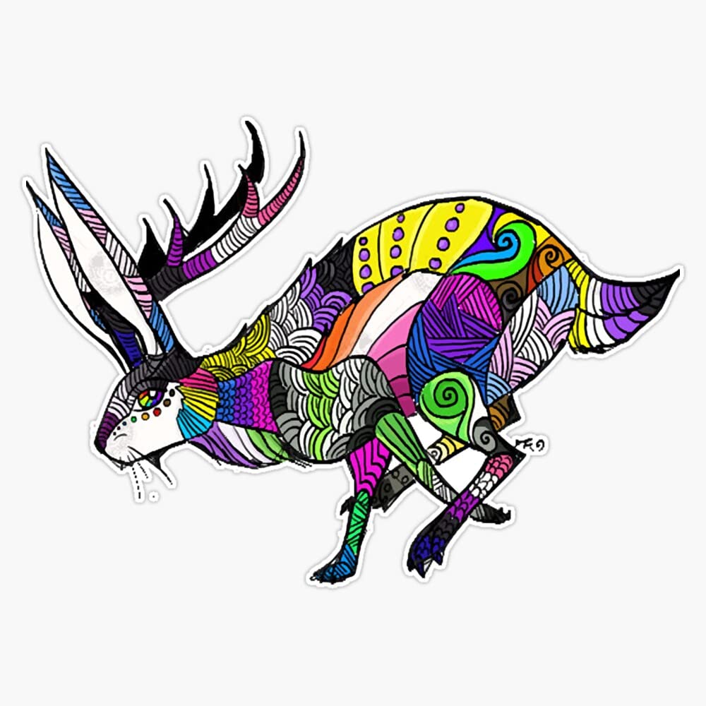 Amazon.com - Pride Jackalope Bumper Sticker Vinyl Decal 5"