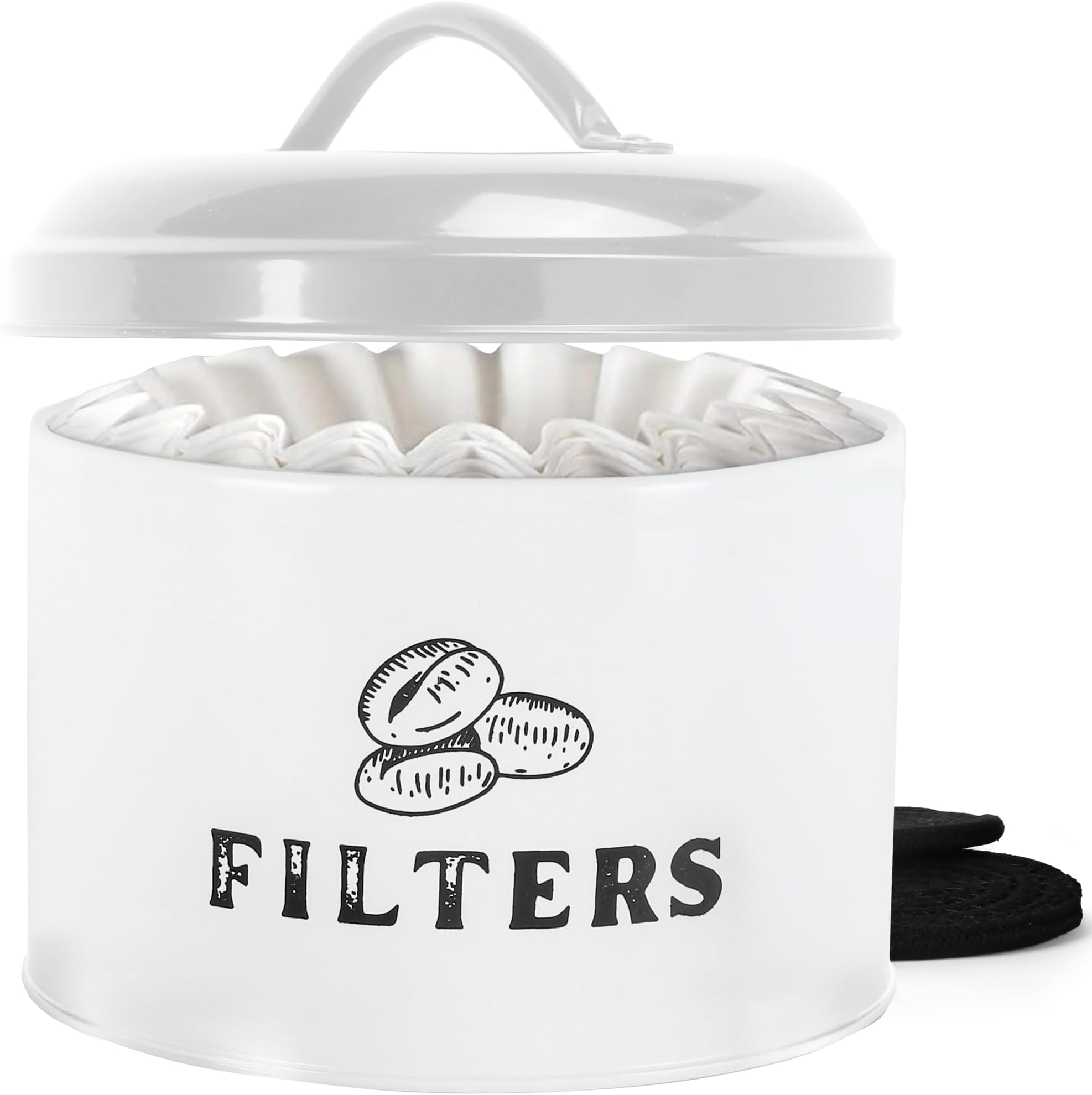 Amazon.com: Coffee Filter Holder, Farmhouse White Filter Storage ...