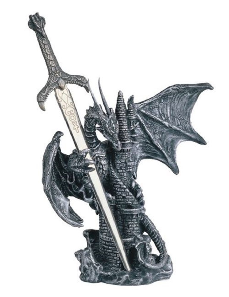 Amazon.com: Dragon Collection with Sword Collectible Fantasy Decoration ...
