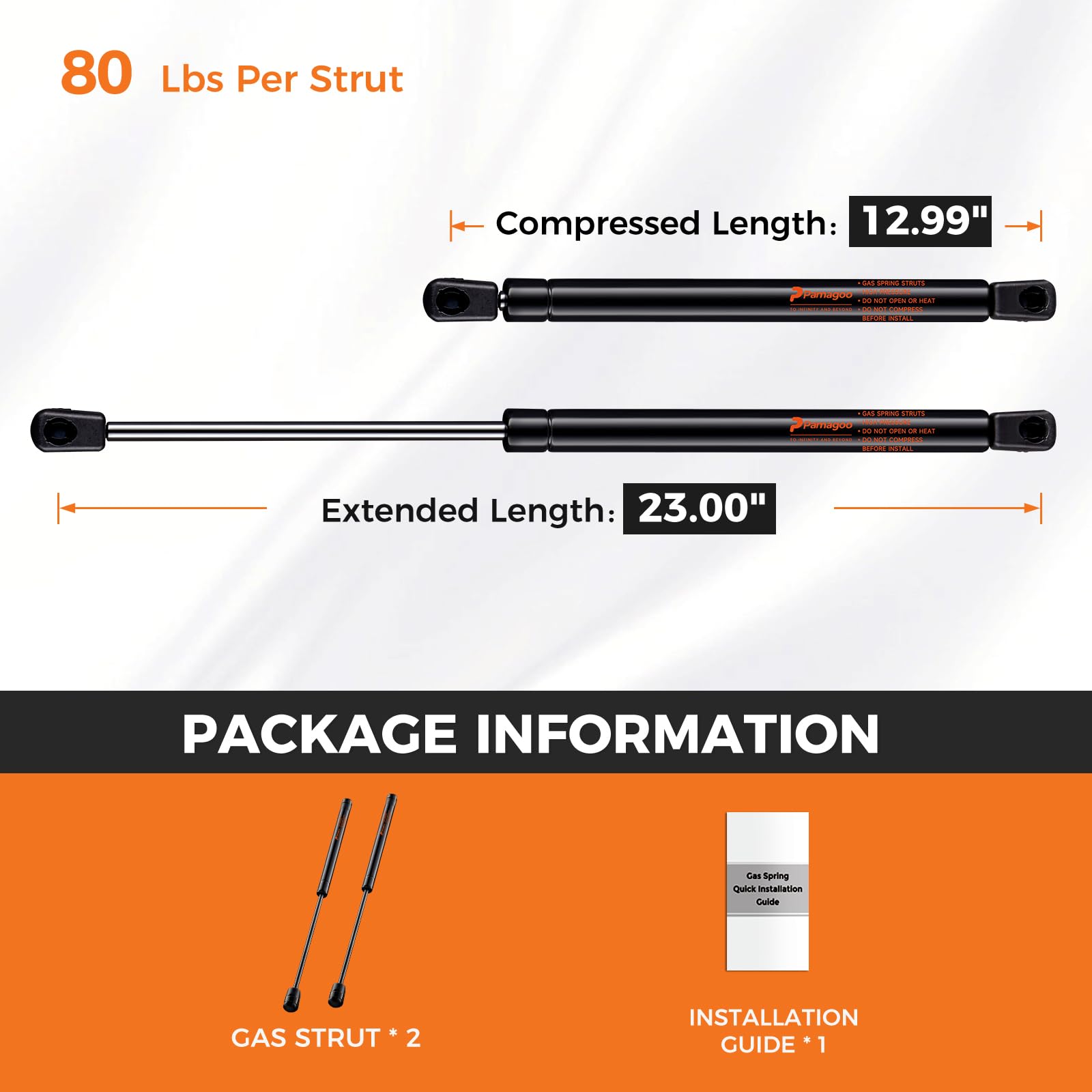 Snapklik.com : 23 Inch 80 Lbs Strut ML3870 Gas Prop Shock 23 Per Prop ...