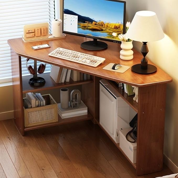 Amazon.com: CraftThink Triangle Corner Desk, L-Shaped Desks Small ...