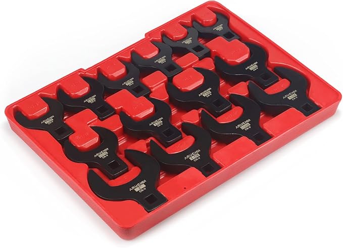 ARUCMIN 14-Piece Jumbo Crowfoot Wrench Set,1/2" Drive SAE Crowfoot ...