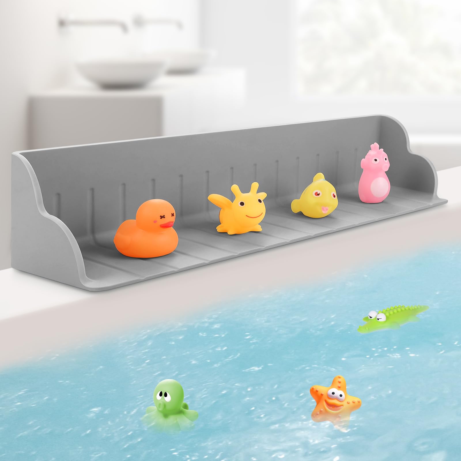 Bath Toy Tidy Aazon.co: Bathtub Splash Guard For Tub - Silicone Tub ...