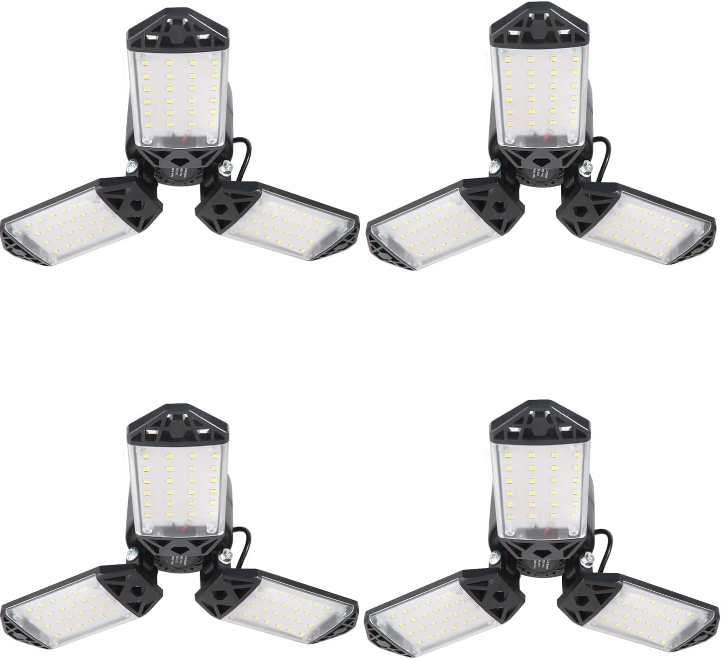 4-Pack Garage Light, 80W LED Garage Lights,8000LM 6500K Deformable LED ...
