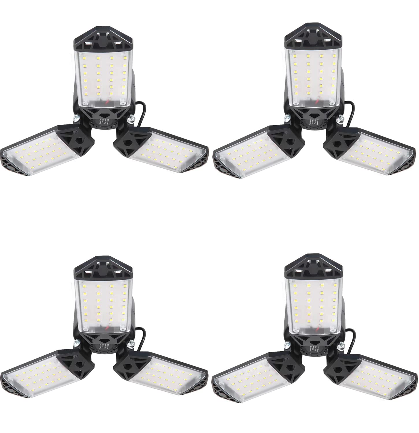 4-Pack Garage Light, 80W LED Garage Lights,8000LM 6500K Deformable LED ...