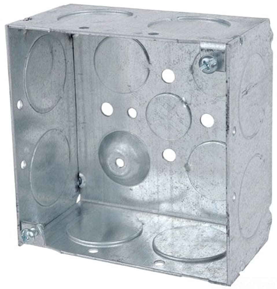 Steel City 52171-1 Pre-Galvanized Steel Square Box with Ground Bump and ...