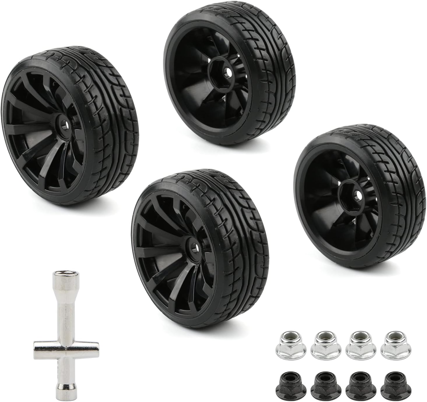 Amazon.com: Rchobbytop 4pcs 1/10 RC Drift Wheels 12mm Hex Drift Wheels ...