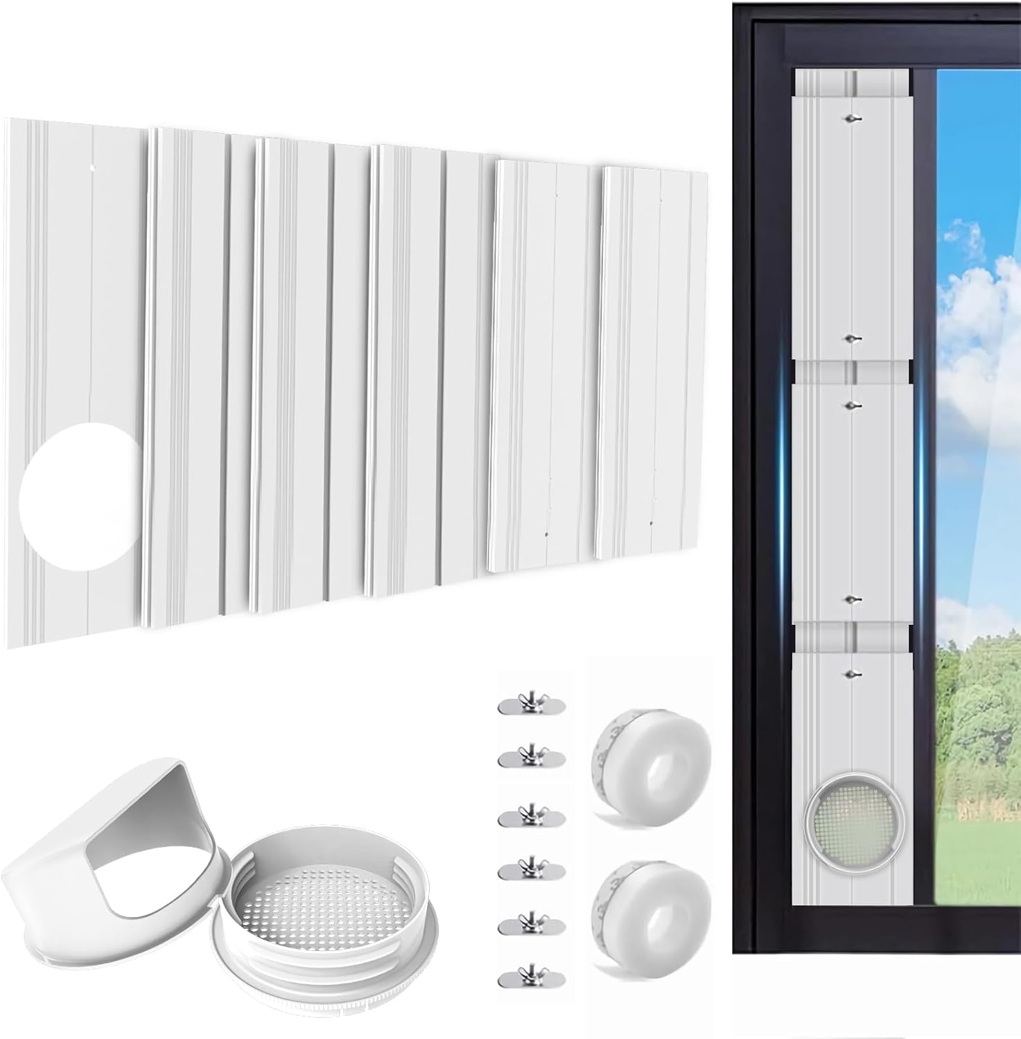 Amazon.com: G GO . HO Portable AC Window Vent Kit, Adjustable PVC ...
