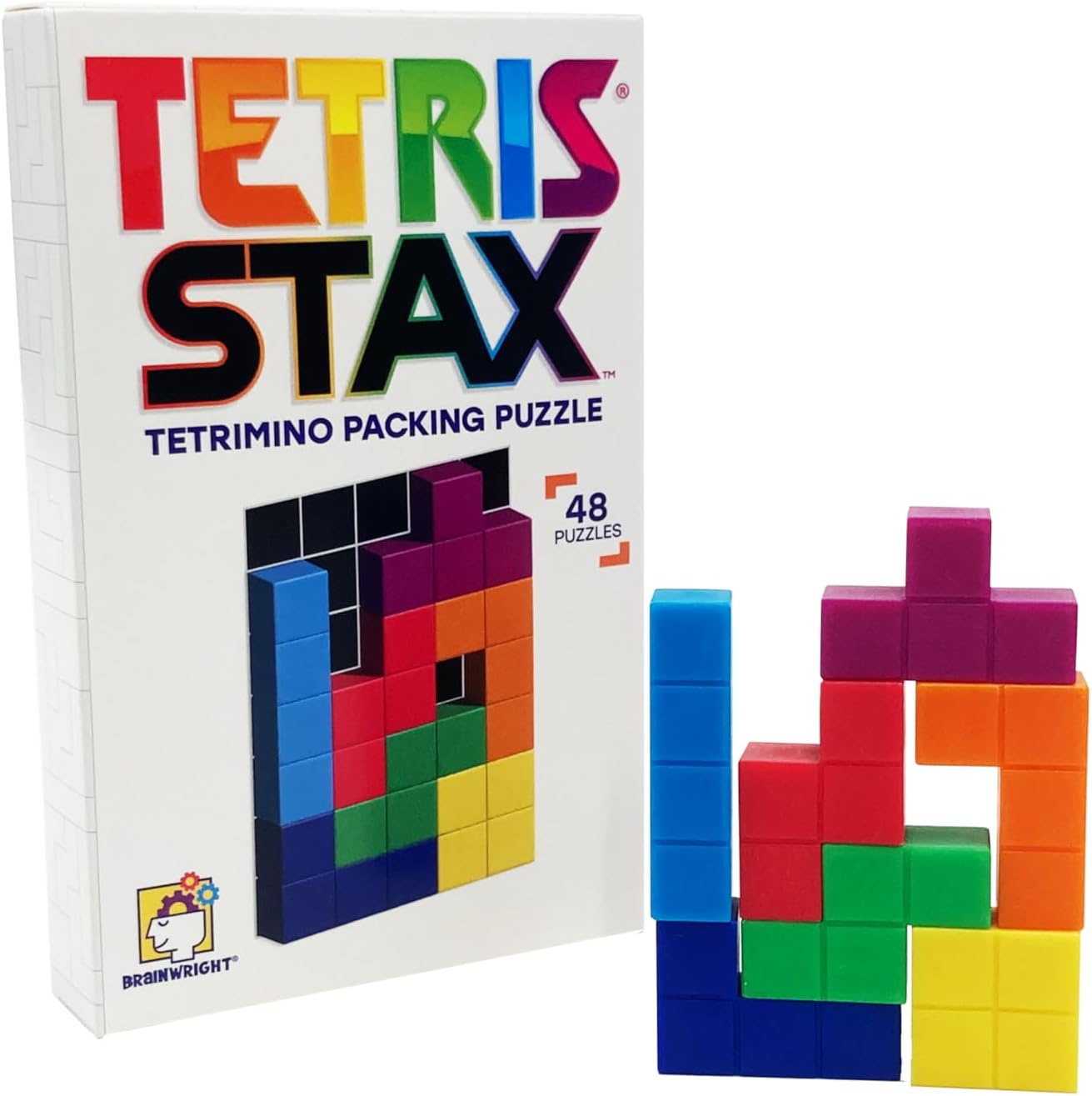 Brainwright – Tetris STAX – Rompecabezas de embalaje Tetrimono – 48 ...
