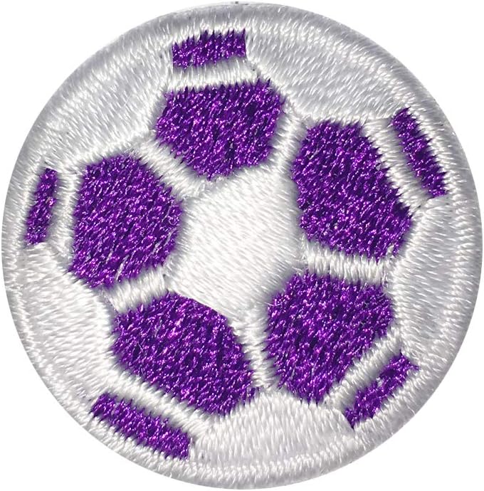 Amazon.com: Purple Soccer Ball Patches Iron On 10 Pack 1" Embroidered ...
