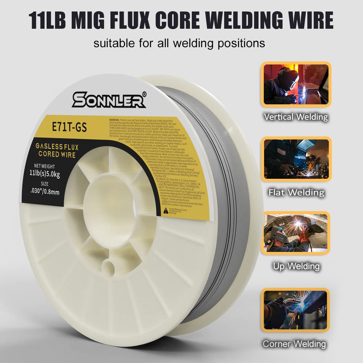 Snapklik.com : 11-Pound .030 Flux Core Welding Wire, E71T-GS Mig ...