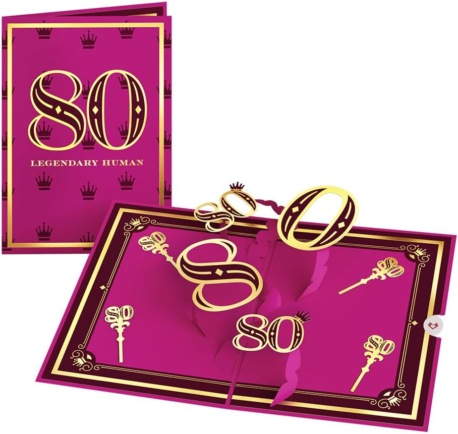 Amazon.com : Lovepop 80th Birthday Pop-Up Card for Her and Him - 3D ...