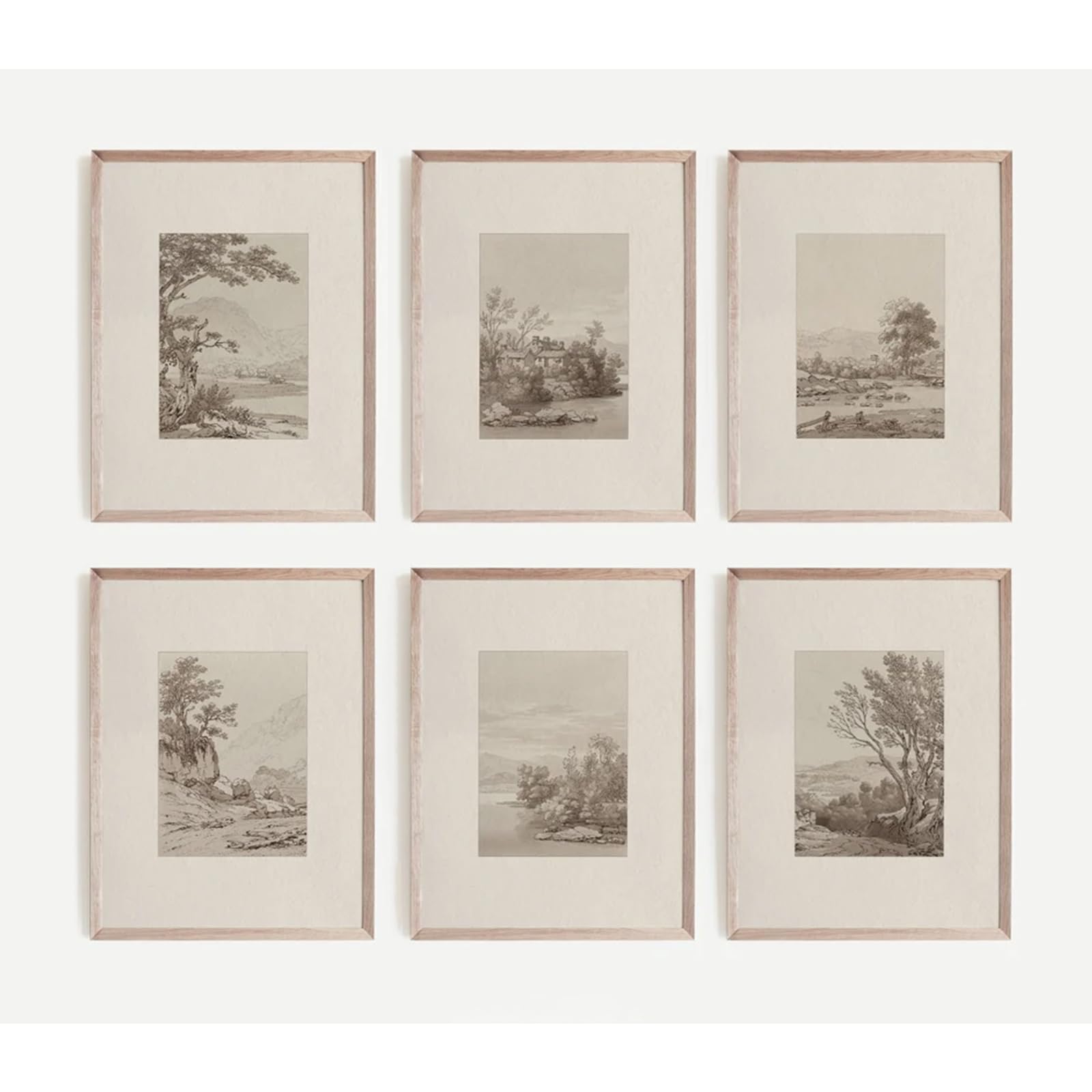 Amazon.com: Joocrise Neutral Wall Art Decor Set of 6 Vintage Canvas ...