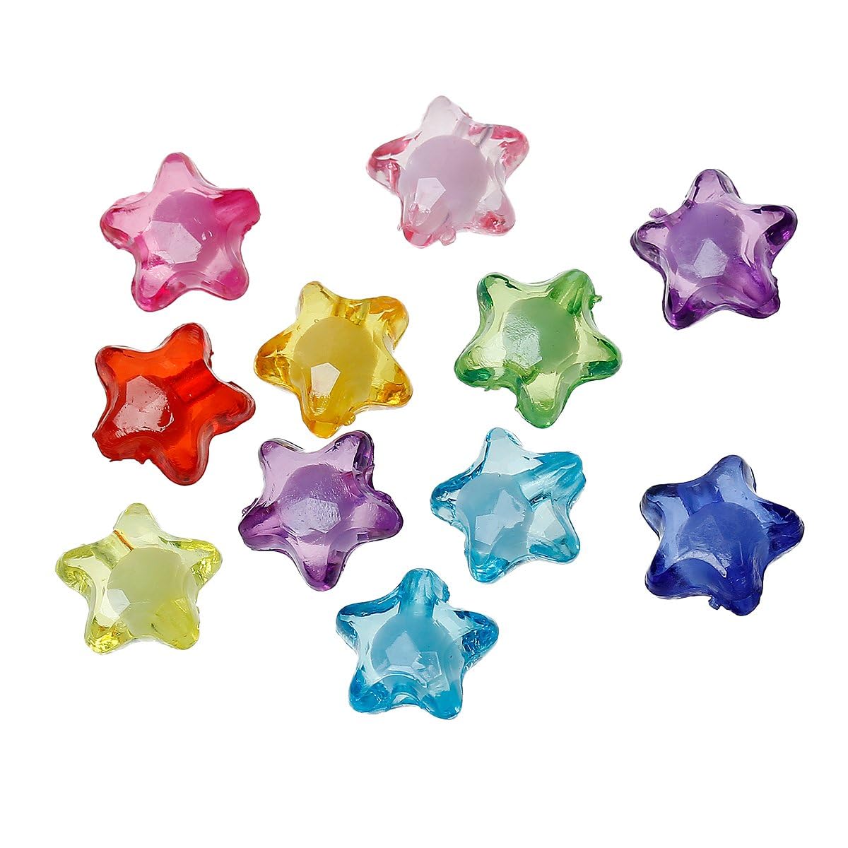Amazon.com: 600 Acrylic Star Beads 12mm or 1/2 Inch Multicolor Star ...