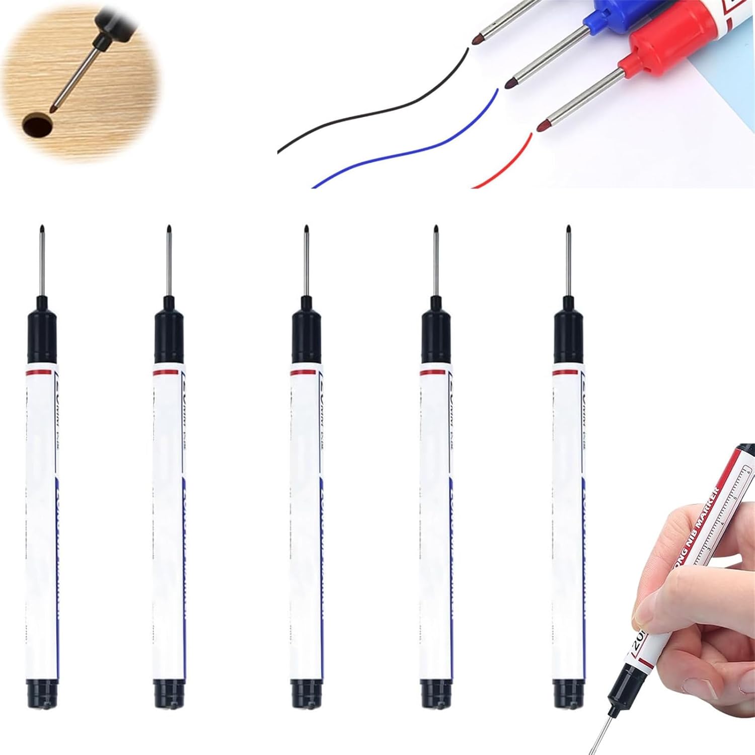Deep Drill Markers 20PCS 20mm Quick-dry Long Nib Marker Long Head Metal ...