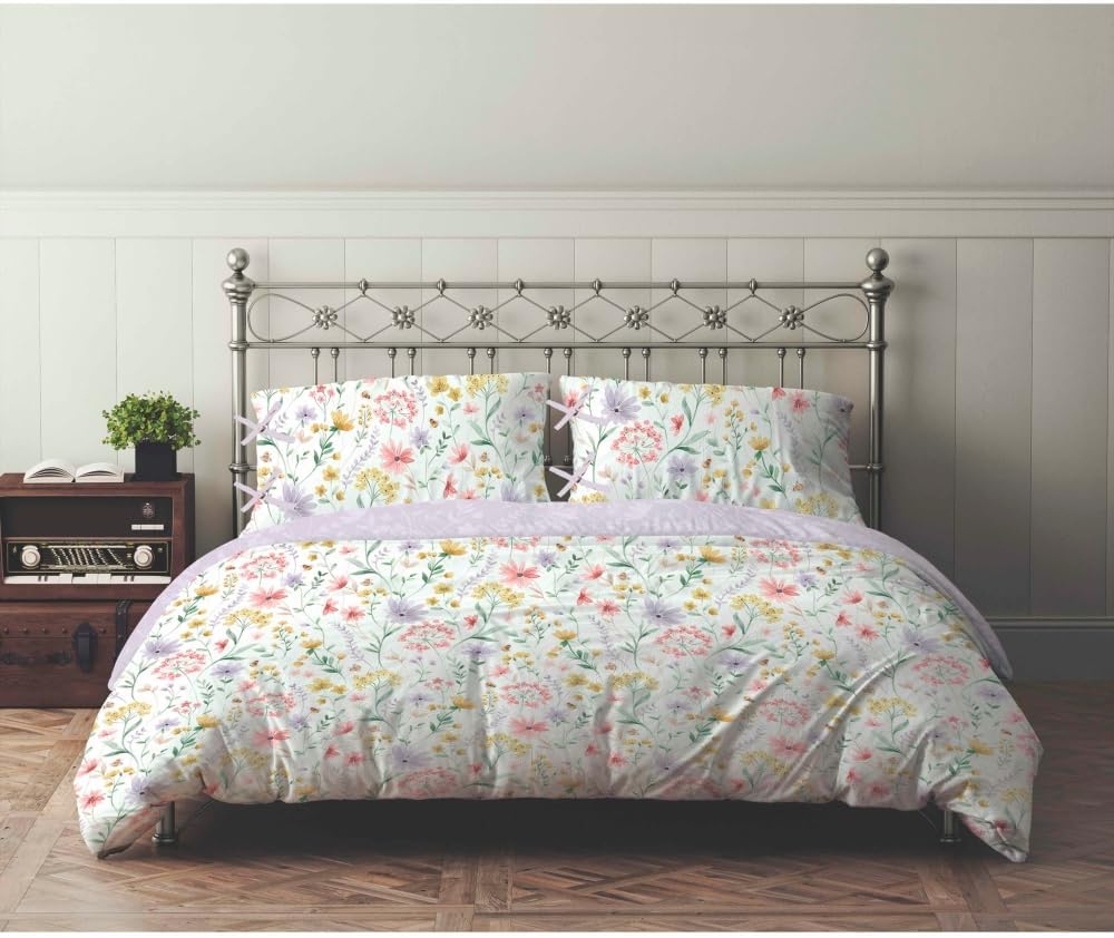 Nutmeg Home Flora 100% Cotton Duvet Set Double : Amazon.co.uk: Home ...