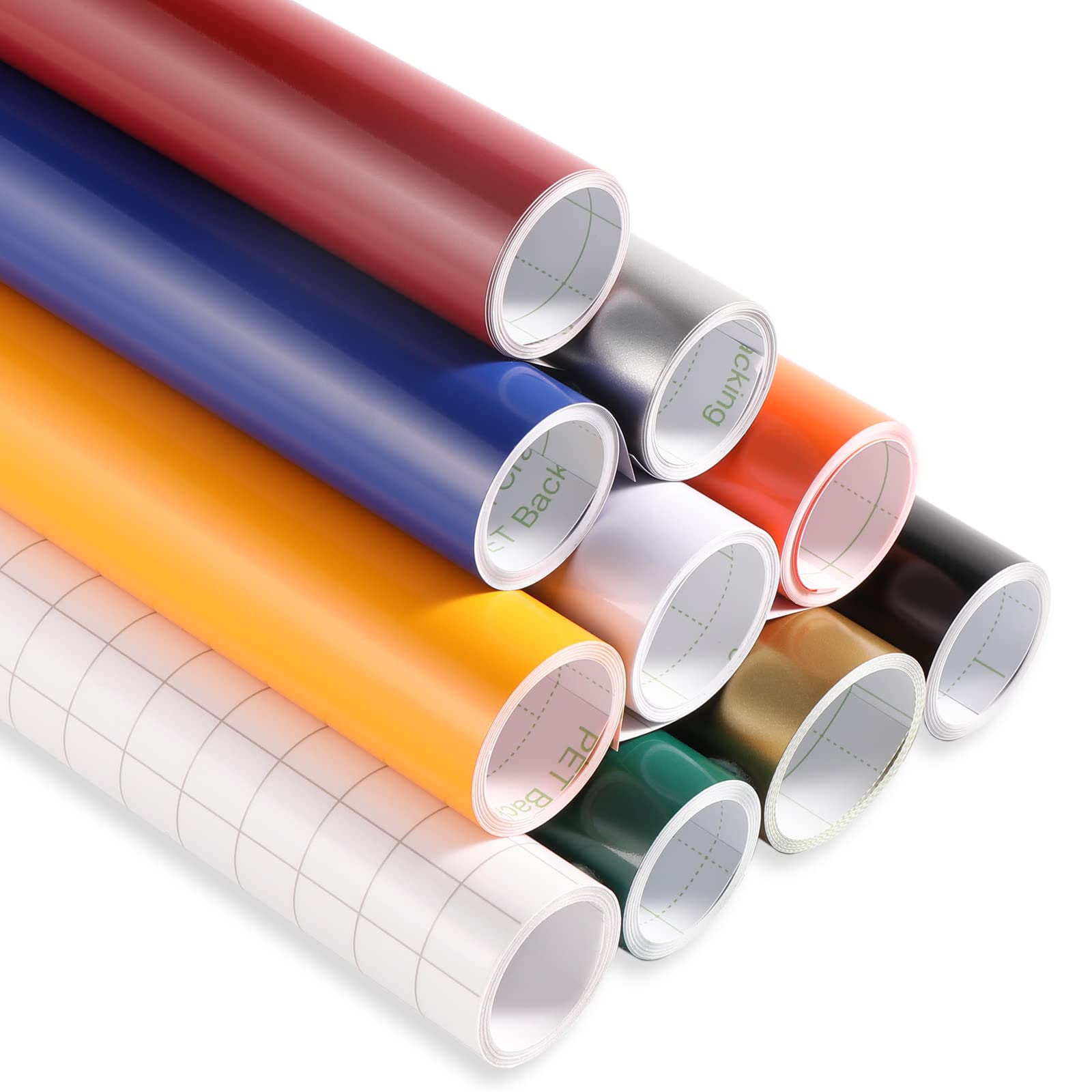 Amazon.com: OFFNOVA Permanent Vinyl Roll 12" x 5 ft, 9 Assorted Colors ...