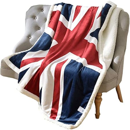 Amazon.com: USTIDE Super Soft Union Jack Fleece Blanket The Sherpa ...