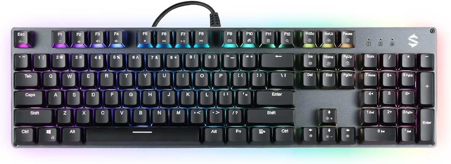 Amazon.com: Black Shark RGB Mechanical Gaming Keyboard LED Backlit ...