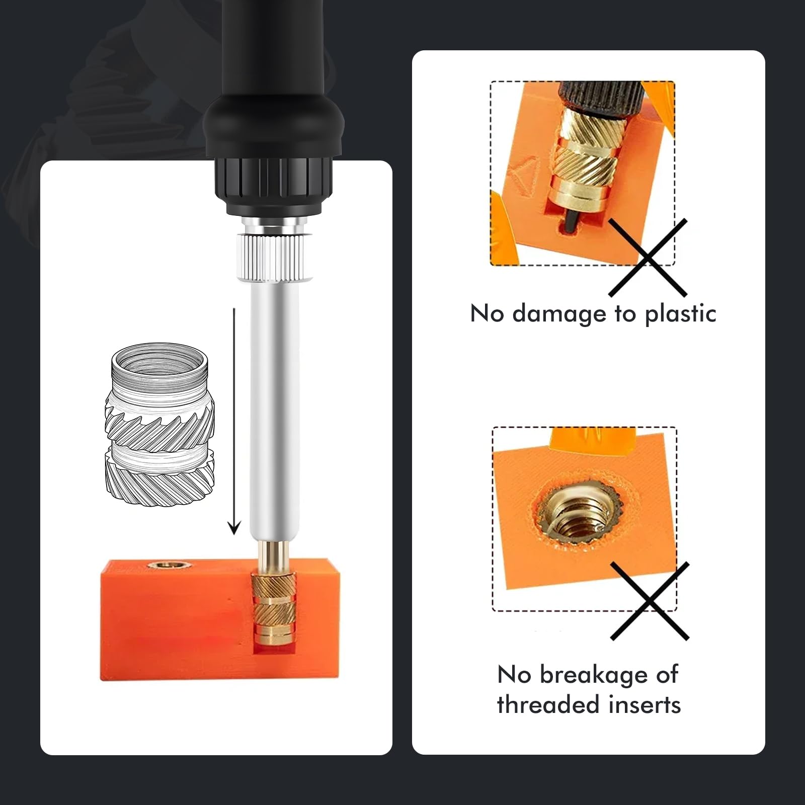 Snapklik.com : 100Pcs Pofsnnx M4 Threaded Inserts, Brass Heat Set ...