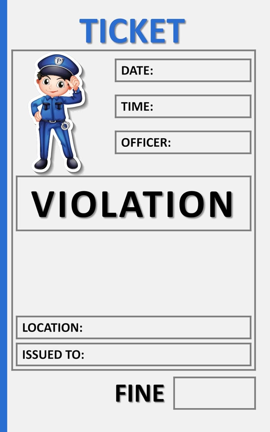 Amazon.com: Police Ticket Book For Kids: Kids Pretend Play Police ...