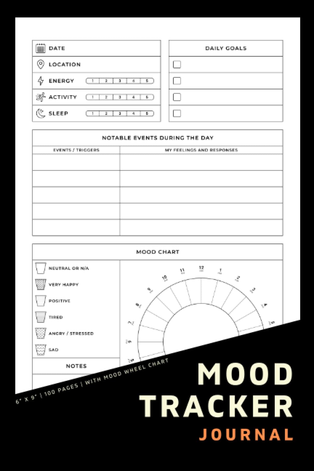 Buy Mood Tracker Journal: Daily Mental & Diary with Prompts for Mood ...
