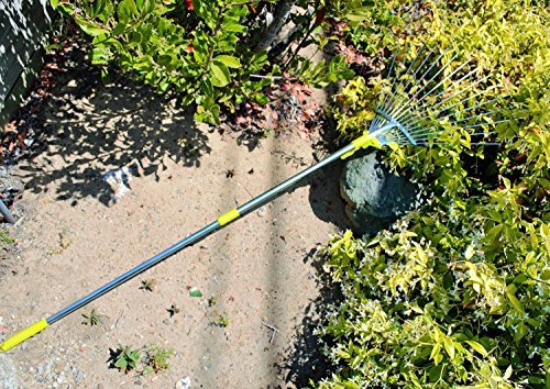 Snapklik.com : MLTOOLS Garden Leaf Rake 64-inch Adjustable Garden Rake ...