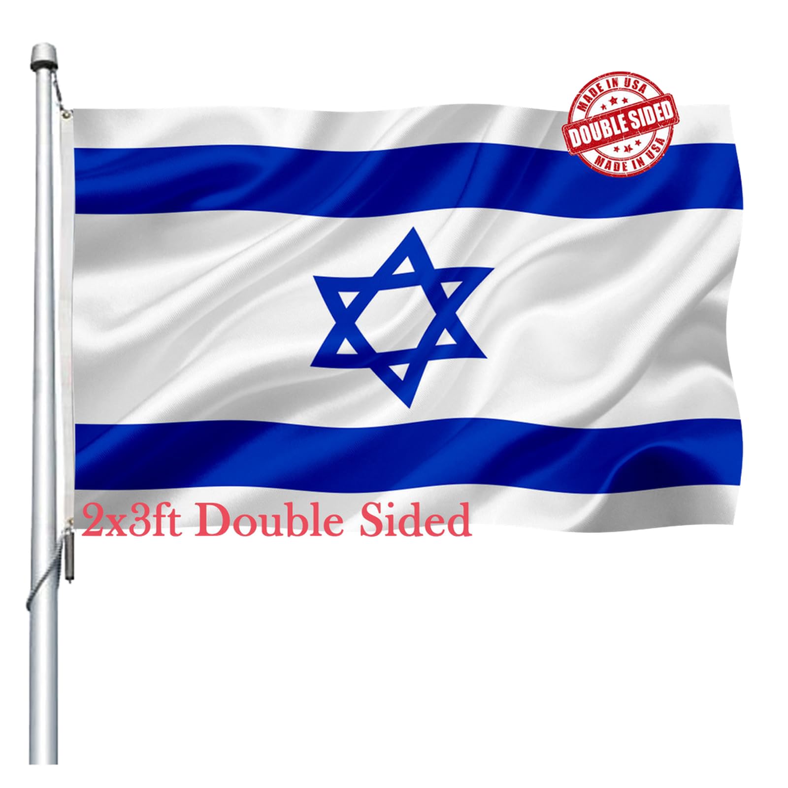 Snapklik.com : Israel Israeli Flag 2x3 Outdoor Double Sided- Heavy Duty ...