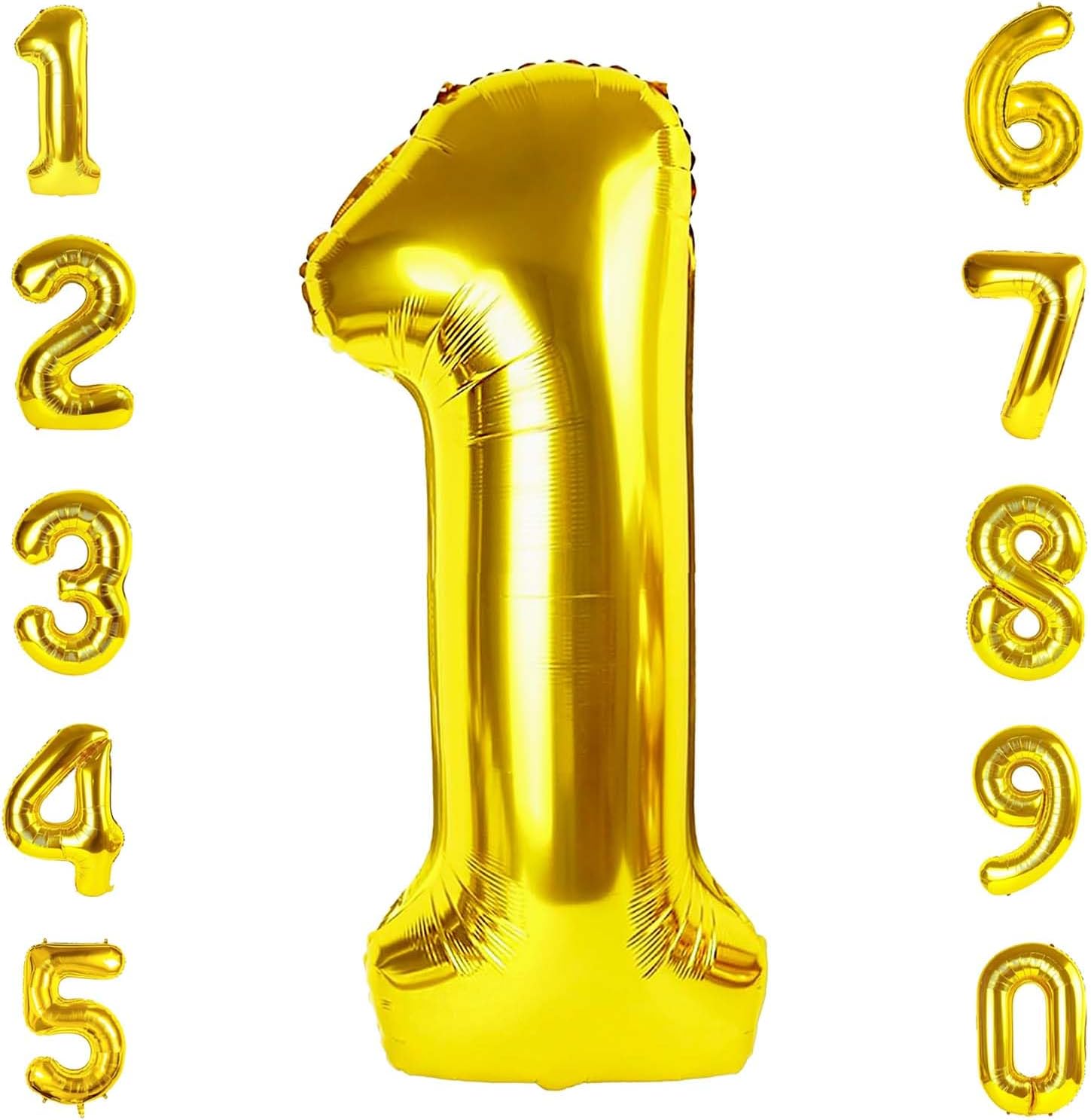 Amazon.com: FALIZIFU Number 1 Balloons 40 Inch Gold Number Balloons ...