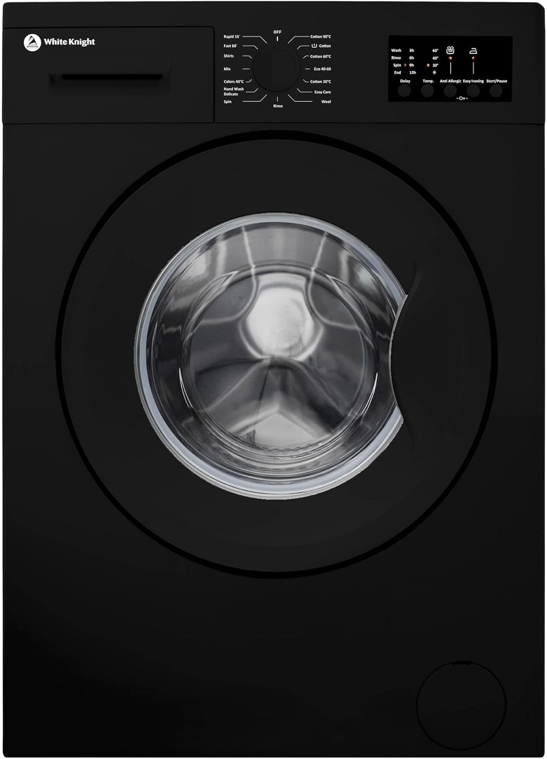 White Knight WM148B 1400rpm Washing Machine 8kg Load Class D Black ...