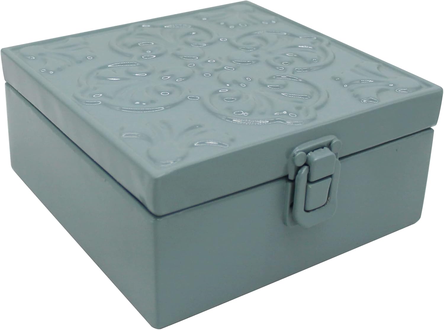 CVHOMEDECO. Rustic Metal Decorative Box Vintage Galvanized Storage Box ...