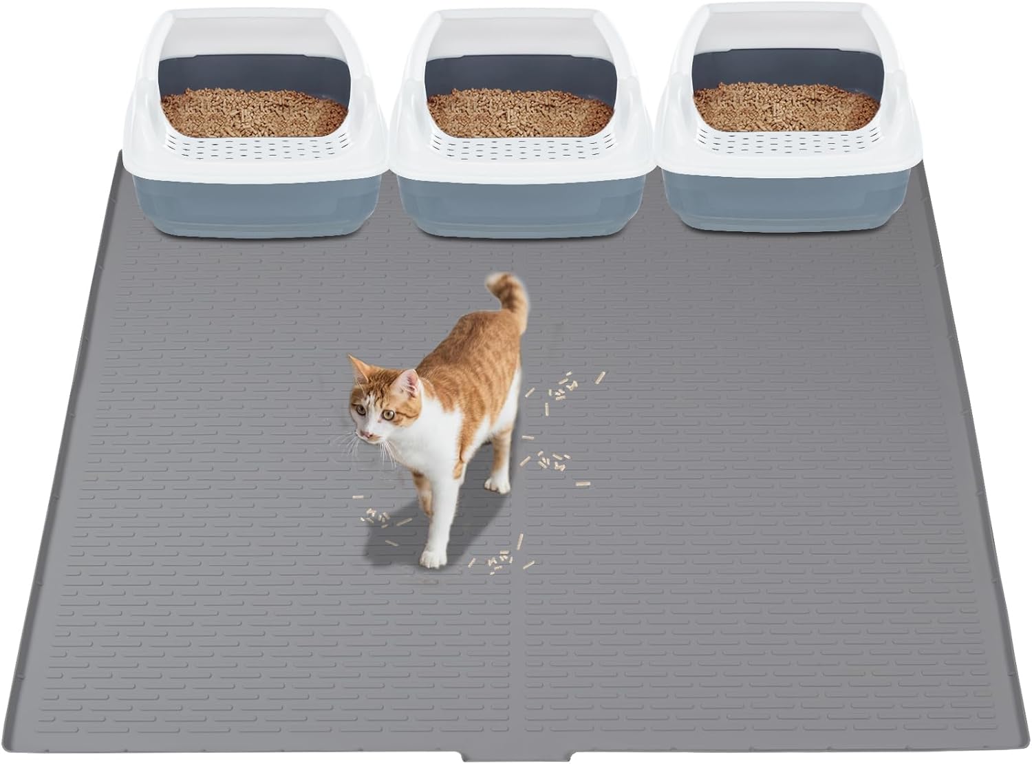 Amazon.com: Large Silicone Litter Mat 47x35in,XXXL Waterproof Cat ...