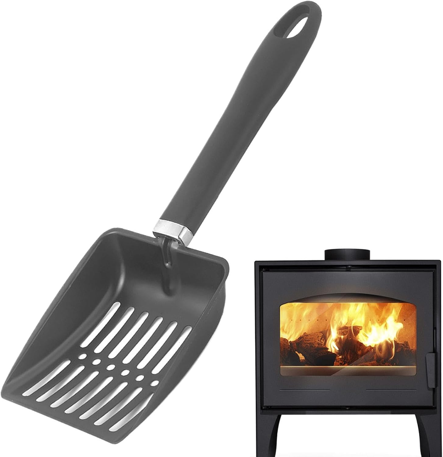 Amazon.com: Hollow Out Fireplace Ash Sifter Metal Black Coal Shovel ...